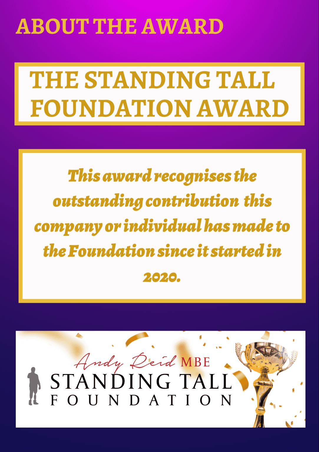 STF AWARDS 2025 - FINALISTS ANNOUNCED! - The Standing Tall Foundation